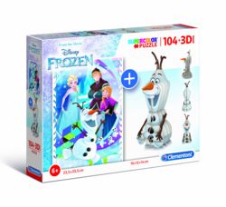FROZEN JIGSAW 104 PIECES WITH 3D OLAF FIGURE : Mcdougalls